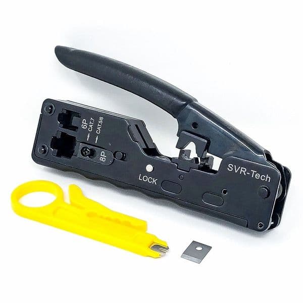 SVR-Tech PRO HD RJ45 EZ Pass Through Crimping & Cutting Tool Cat5 Cat6